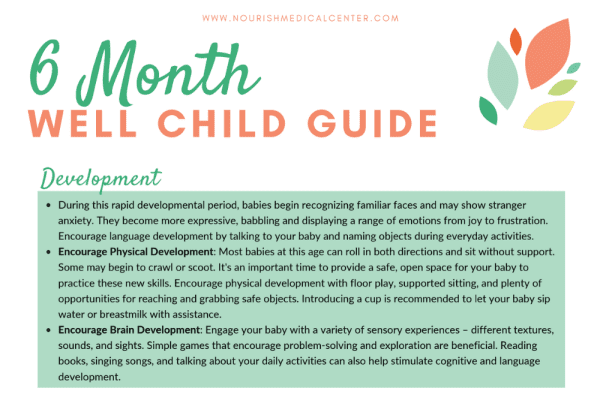 6 Month Well Child Guide | Nourish Medical Center